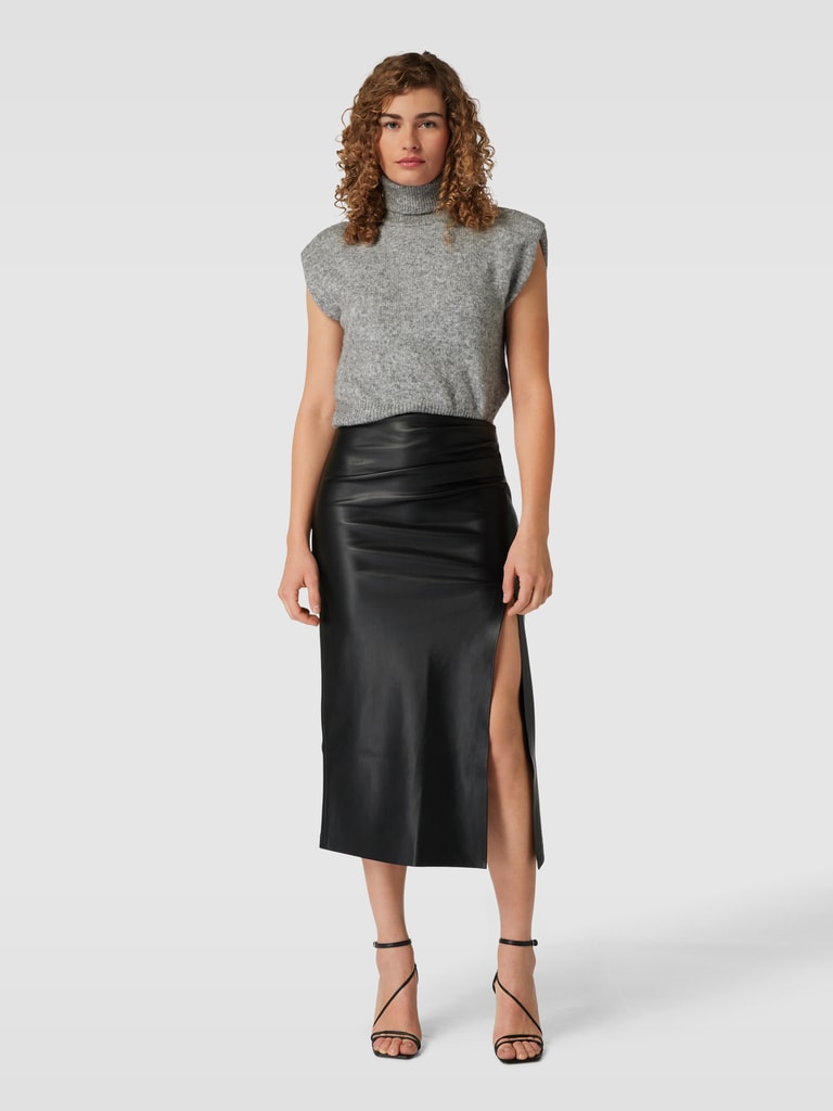 Mango Midirock in Leder-Optik Modell 'GIGI' (black) online kaufen