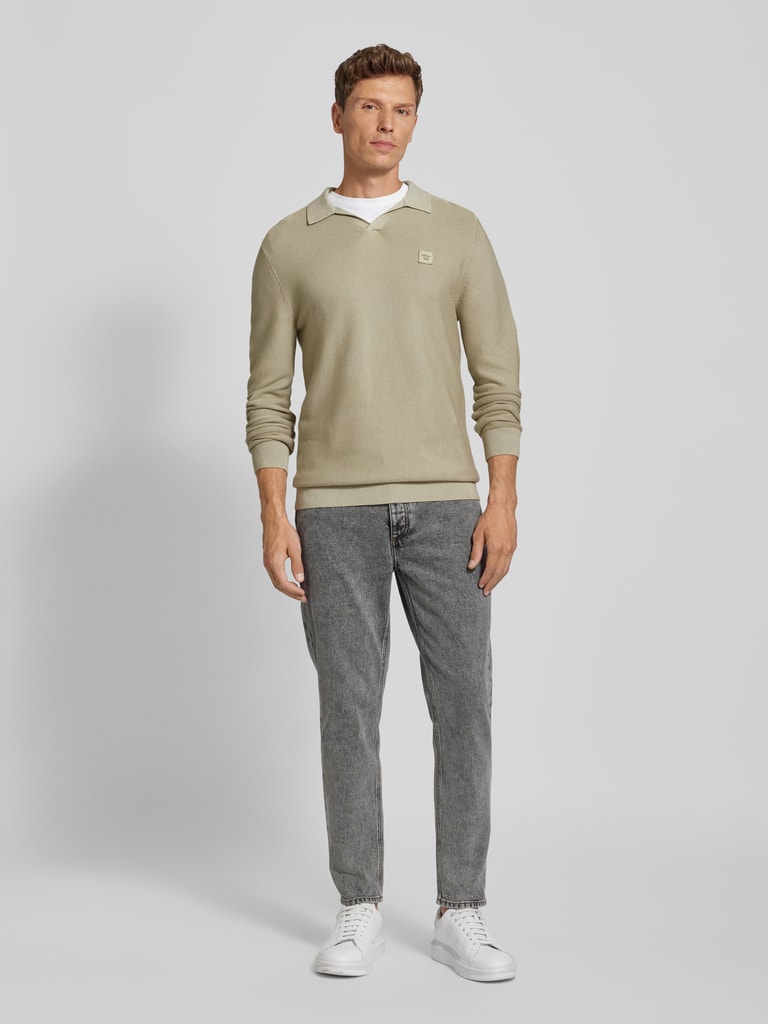 s.Oliver RED LABEL Regular Fit Strickpullover mit Label-Patch (beige ...