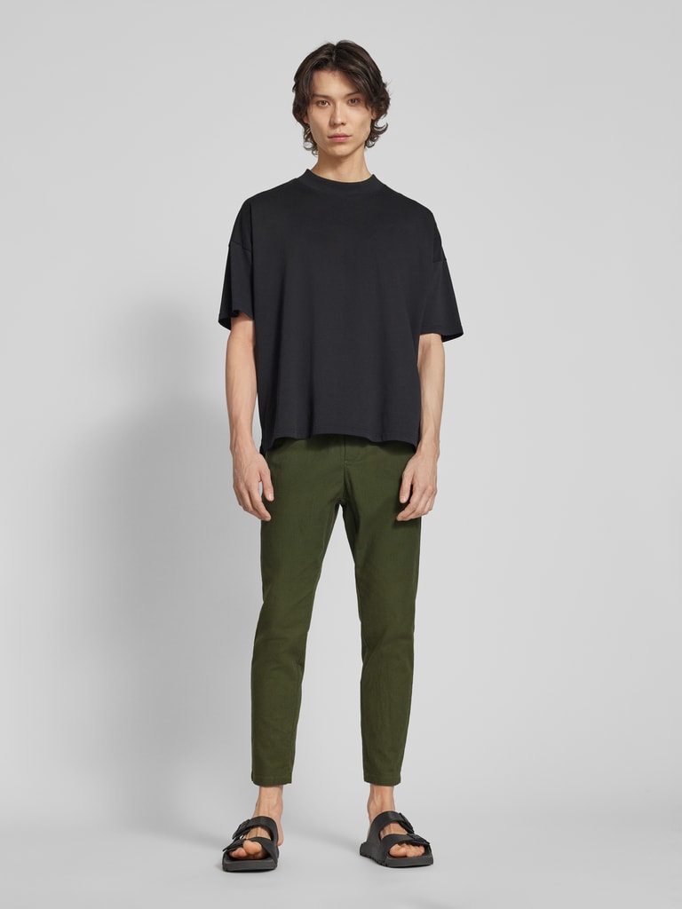 Only & Sons Tapered fit broek met stretch, model 'LINUS' in olijfgroen ...