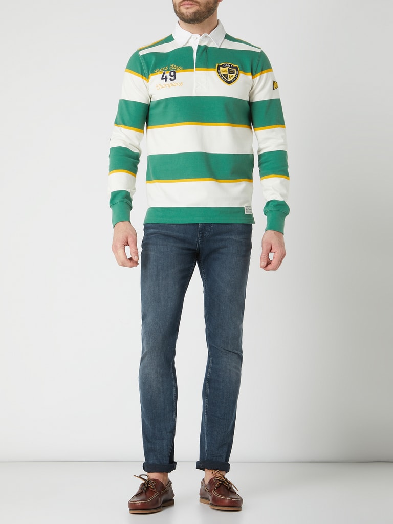 Gant Rugby-Shirt mit Logo-Details (grün) online kaufen