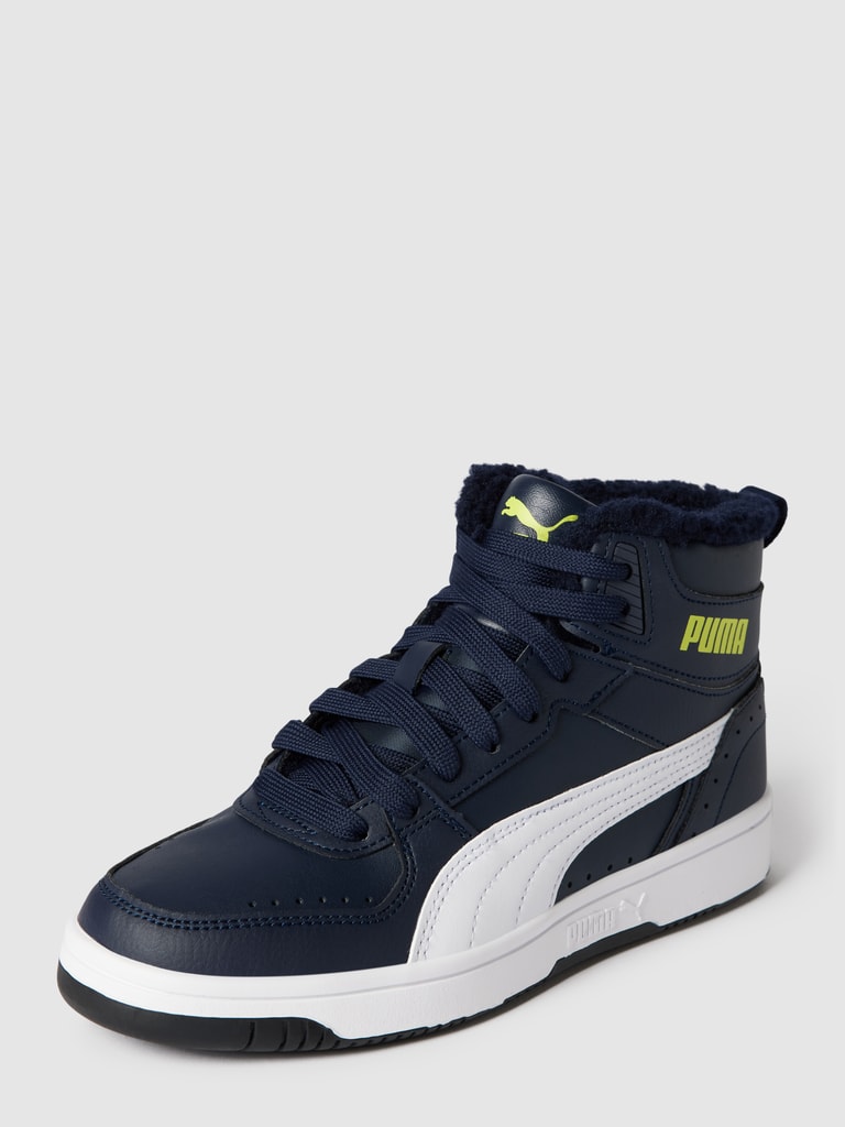 Puma High top sneakers met labeldetails, model 'JOY' in marineblauw ...