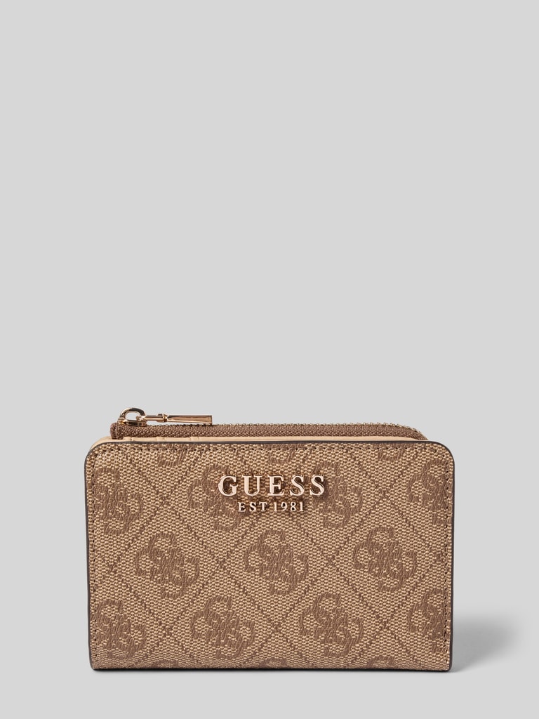 Guess Portemonnaie mit Logo-Applikation Modell 'LAUREL' (taupe) online ...