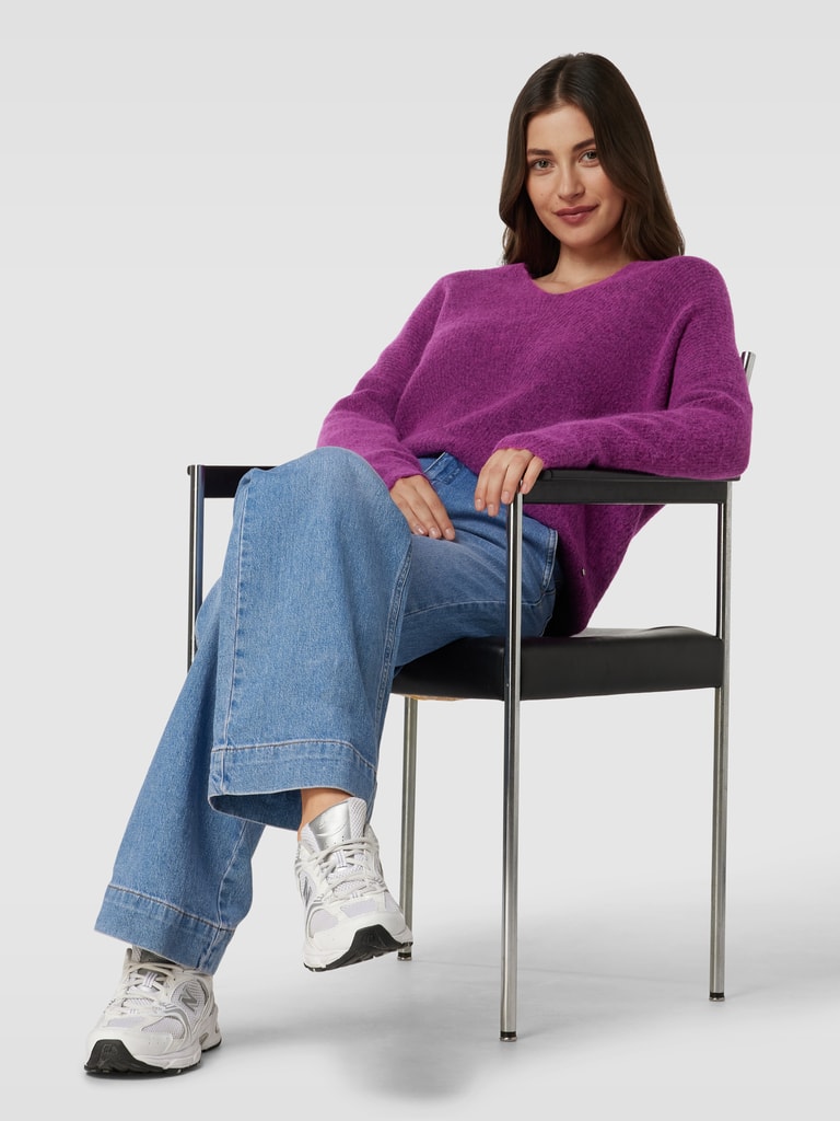 Kup online MOS MOSH Sweter z dzianiny z dekoltem w serek model ‘THORA ...