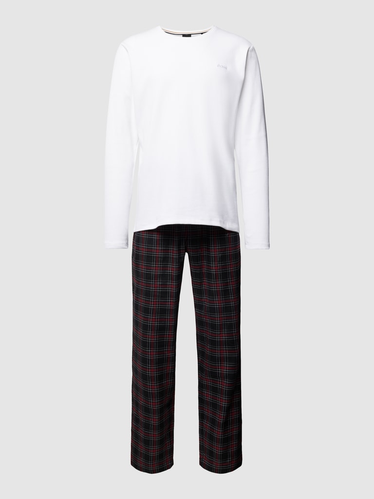 BOSS Pyjama mit Hose in Tartan-Muster (dunkelrot) online kaufen