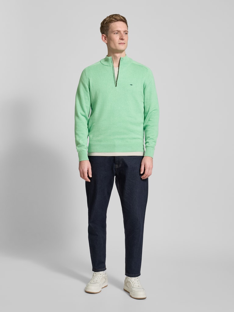 Fynch-Hatton Strickpullover mit Label-Stitching (hellgruen) online kaufen
