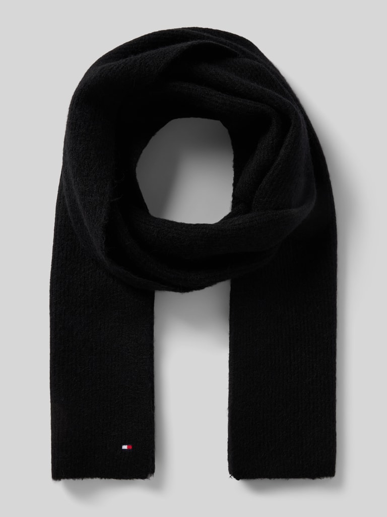 Tommy Hilfiger Sjaal met logostitching, model 'ESSENTIAL FLAG' in zwart online kopen | P&C