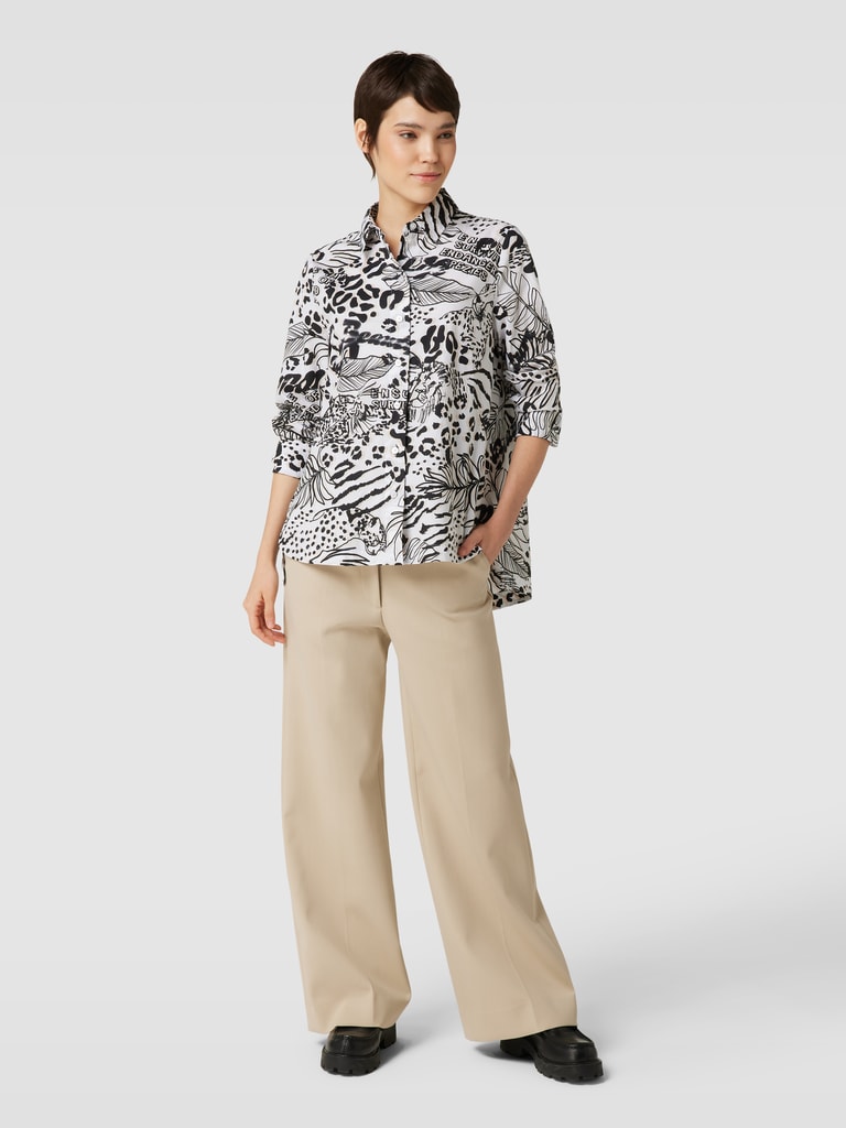 Marc Cain Overhemdblouse met dierenmotief in offwhite online kopen | P&C