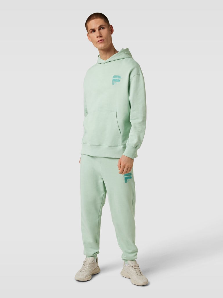 FILA Oversized hoodie met labelstitching, model 'BAAR' in mintgroen ...