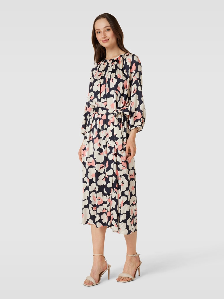 Seidensticker Midi-jurk van viscose met all-over motief in marineblauw online kopen | P&C