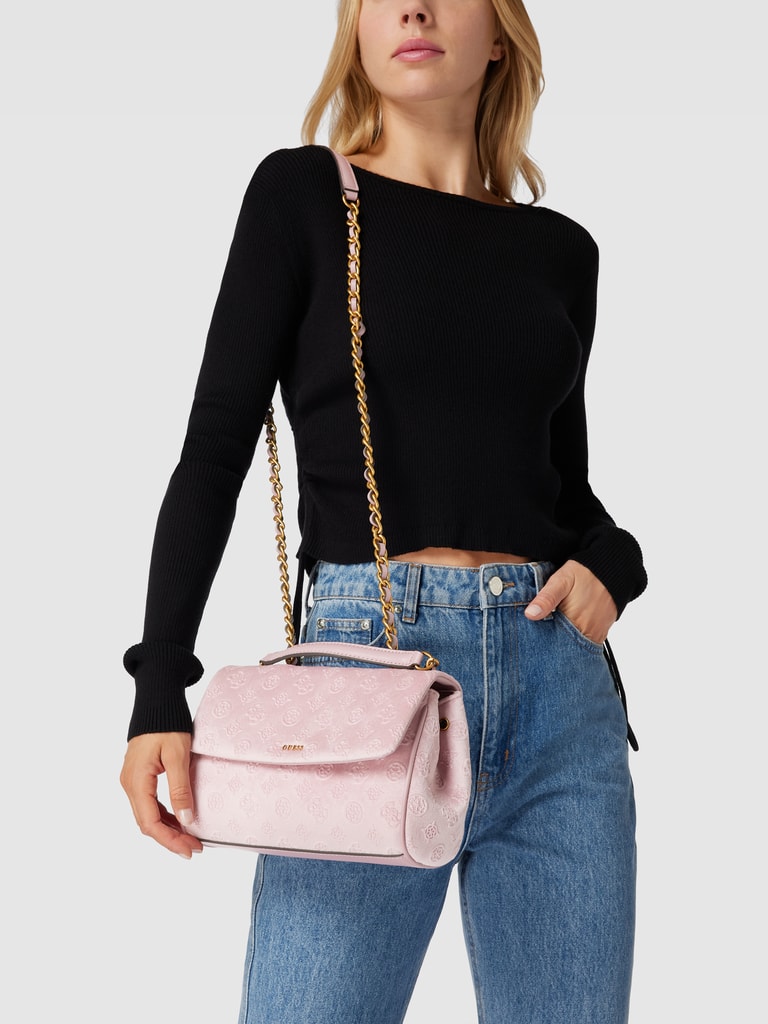 Guess Schoudertas met all-over logomotief, model 'INIA' in roze online ...
