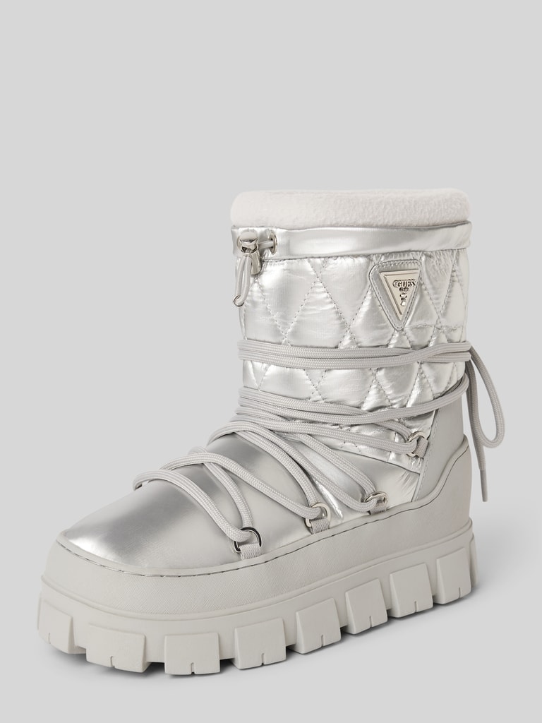 Guess Boots met labeldetail, model 'UNIQUES' in zilver online kopen | P&C