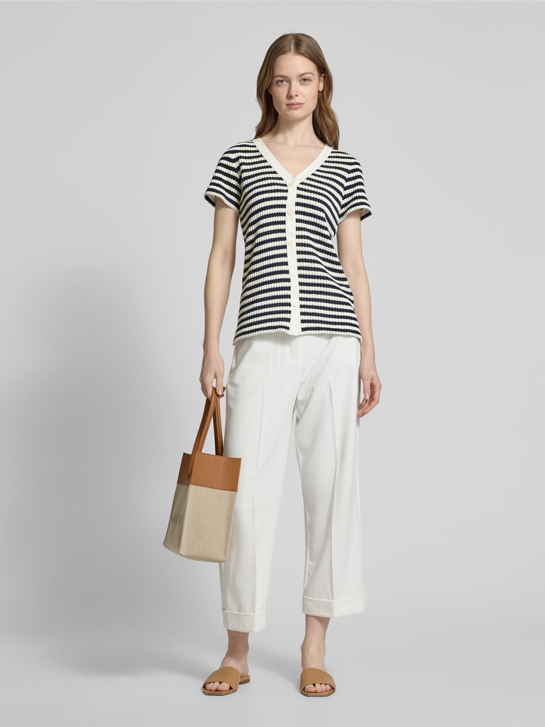 Kup online ICHI Kardigan z dekoltem w serek model ‘LORIANNA’ (granatowy)