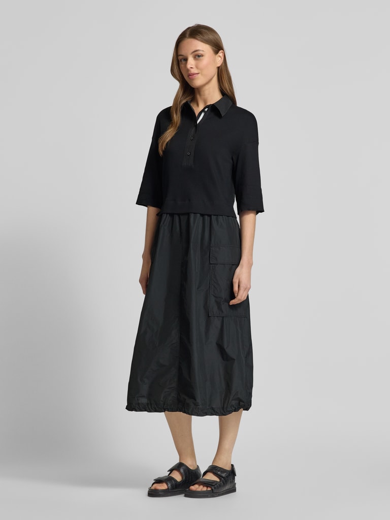 Marc Cain Midikleid mit Knopfleiste (metallic black) online kaufen