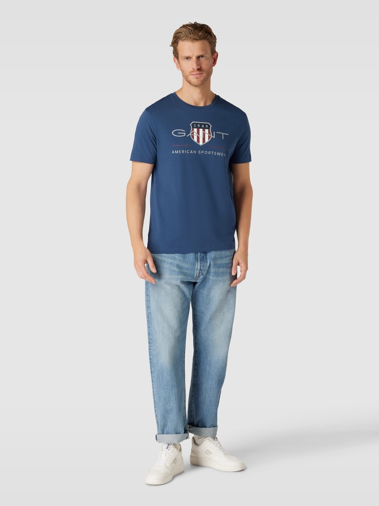 Gant T-Shirt mit Label-Print Modell 'ARCHIVE SHIELD' (jeansblau) online ...