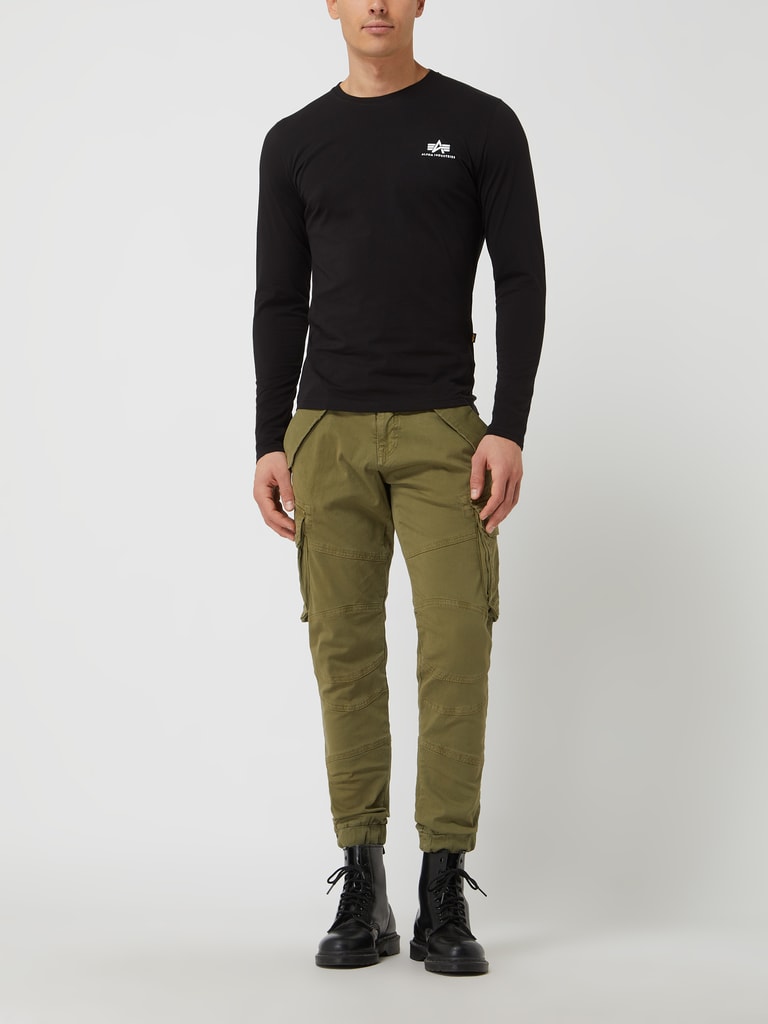 Alpha Industries Cargohose mit Label-Details Modell 'COMBAT' (oliv ...
