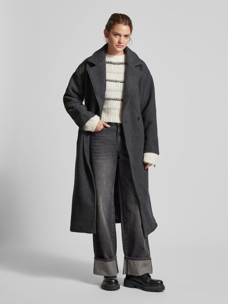 LeGer by Lena Gercke Mantel aus Woll-Mix mit Bindegürtel Modell 'Dena' (mittelgrau melange ...