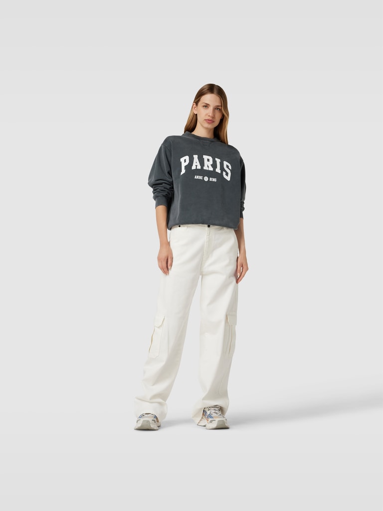 Anine Bing Oversized Sweatshirt mit Label-Print (black) online kaufen