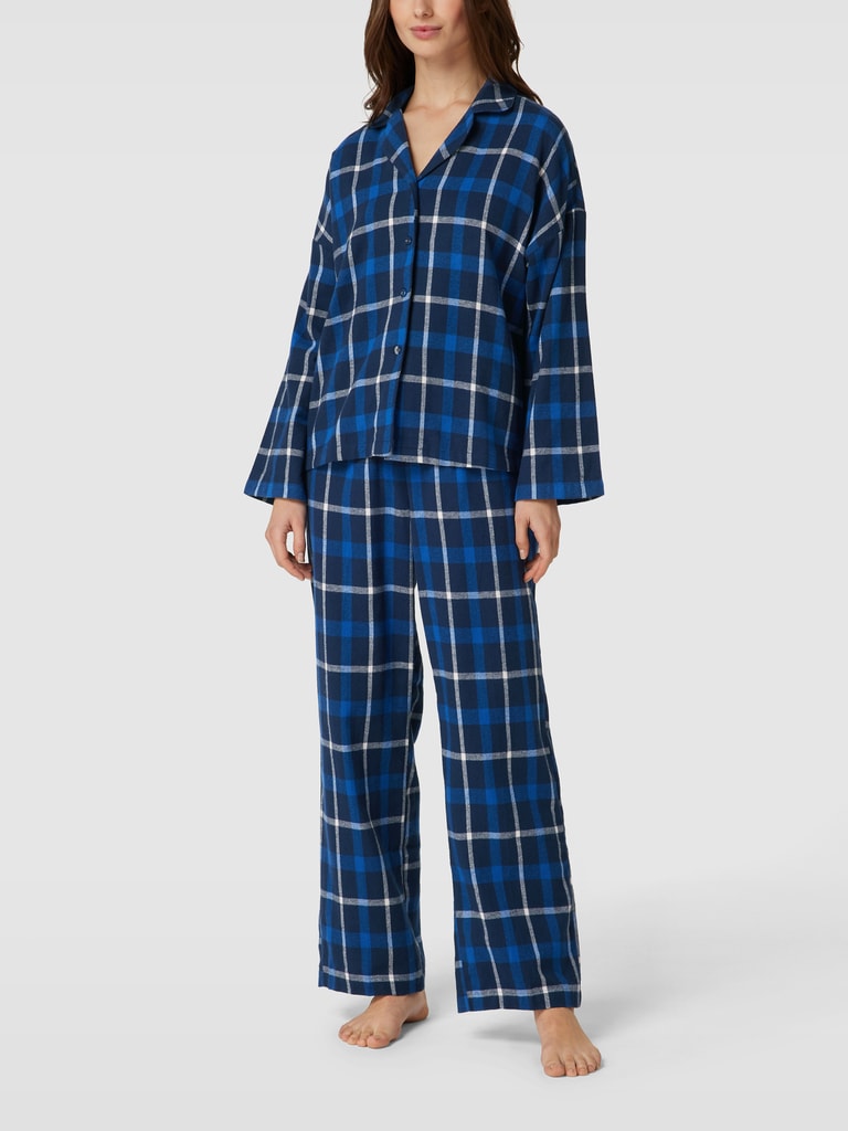 Esprit Pyjama mit Karomuster Modell 'SUS' (marine) online kaufen