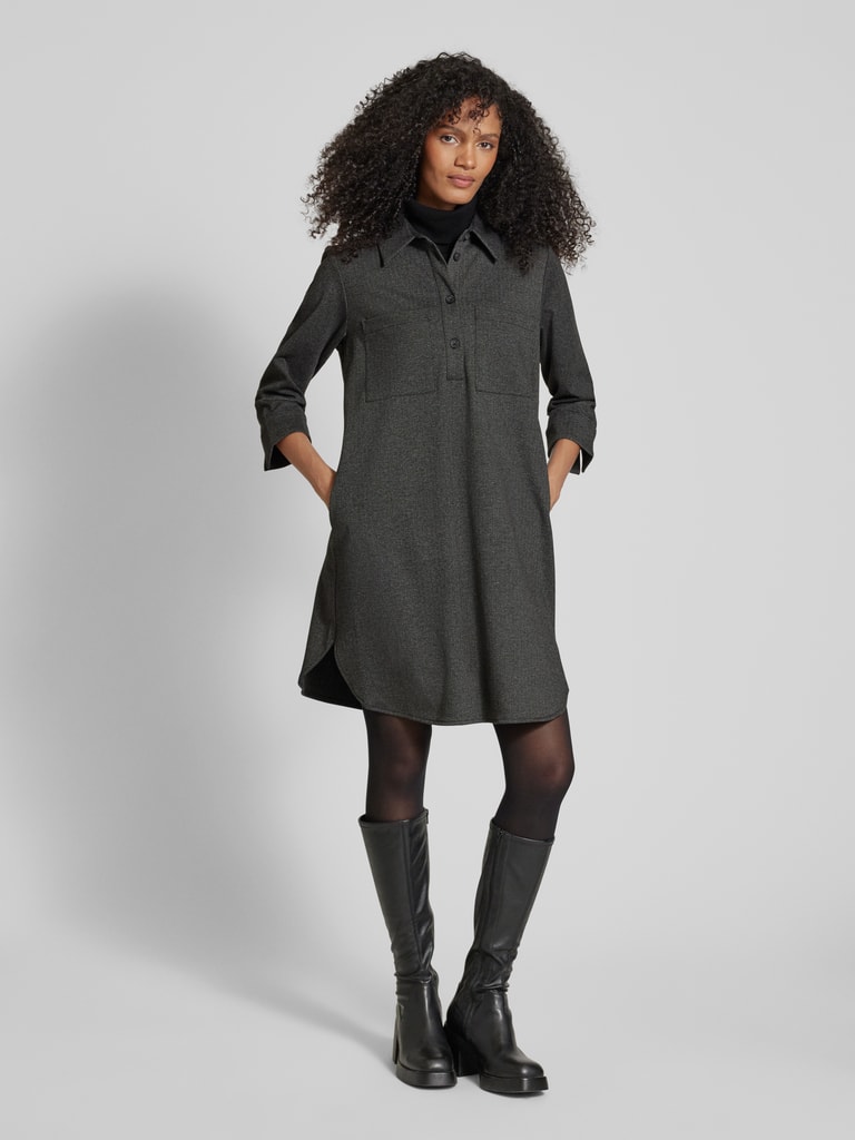 OPUS Knielanges Kleid mit Umlegekragen Modell 'Wenso' (black) online kaufen