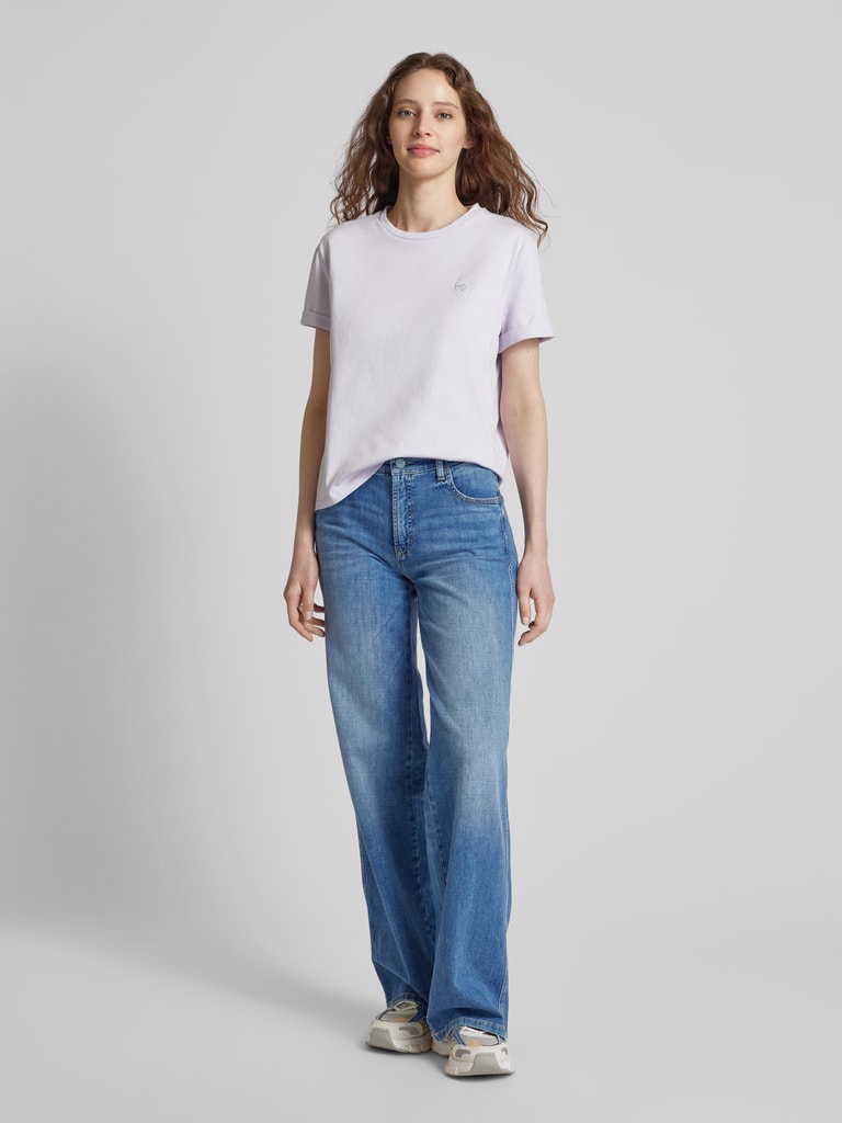 OPUS T-Shirt mit Motiv-Stitching Modell 'Serz' (flieder) online kaufen