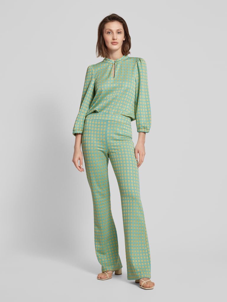 Be Pure Dutch Broek van viscosemix met effectgaren in mintgroen online ...