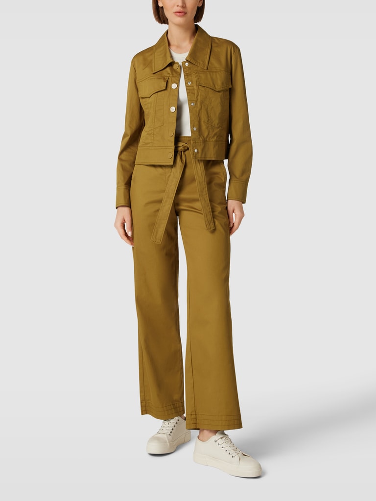Marc Cain Stoffen broek met stoffen ceintuur in olijfgroen online kopen ...
