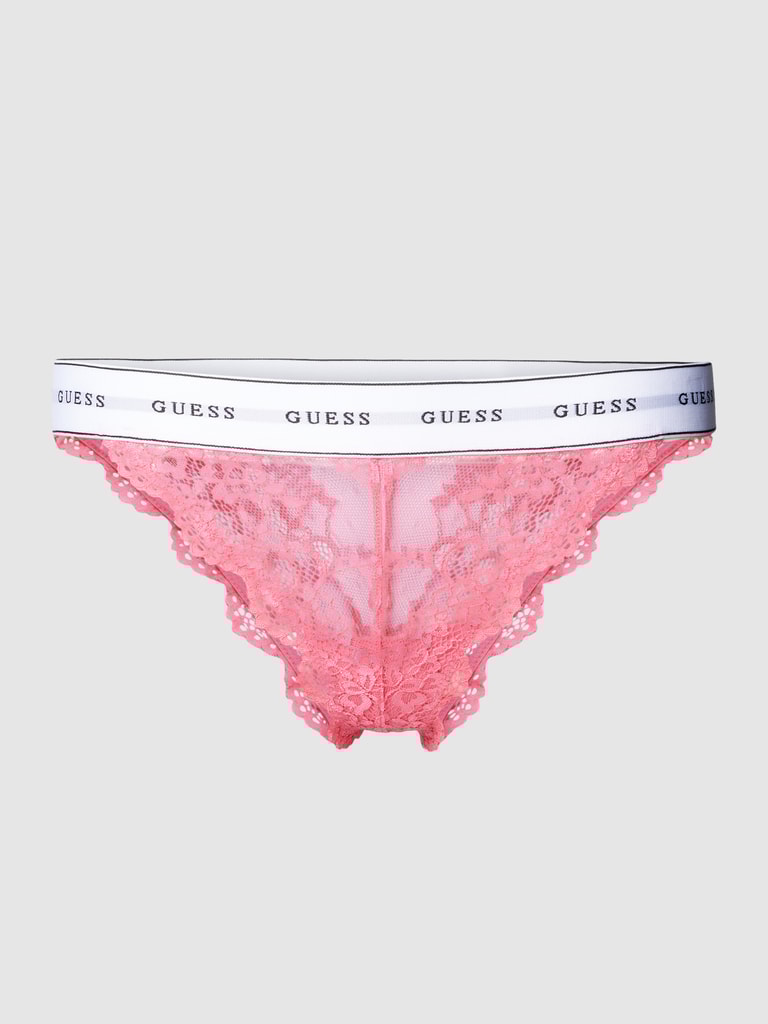 Guess String van gebloemd kant, model 'BELLE' in felroze online kopen | P&C