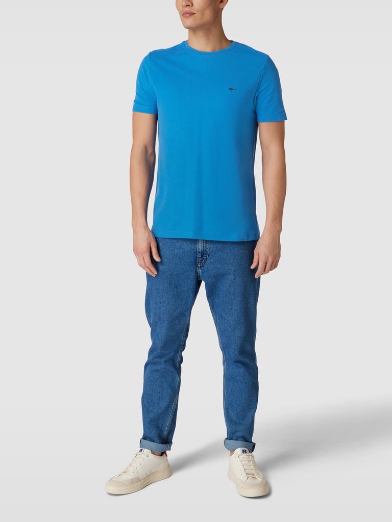 Fynch-Hatton T-Shirt mit Logo-Stitching (ocean) online kaufen