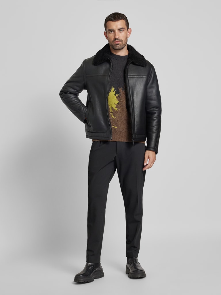 CK Calvin Klein Lederjacke mit Teddyfutter Modell 'SHEARLING' (black ...