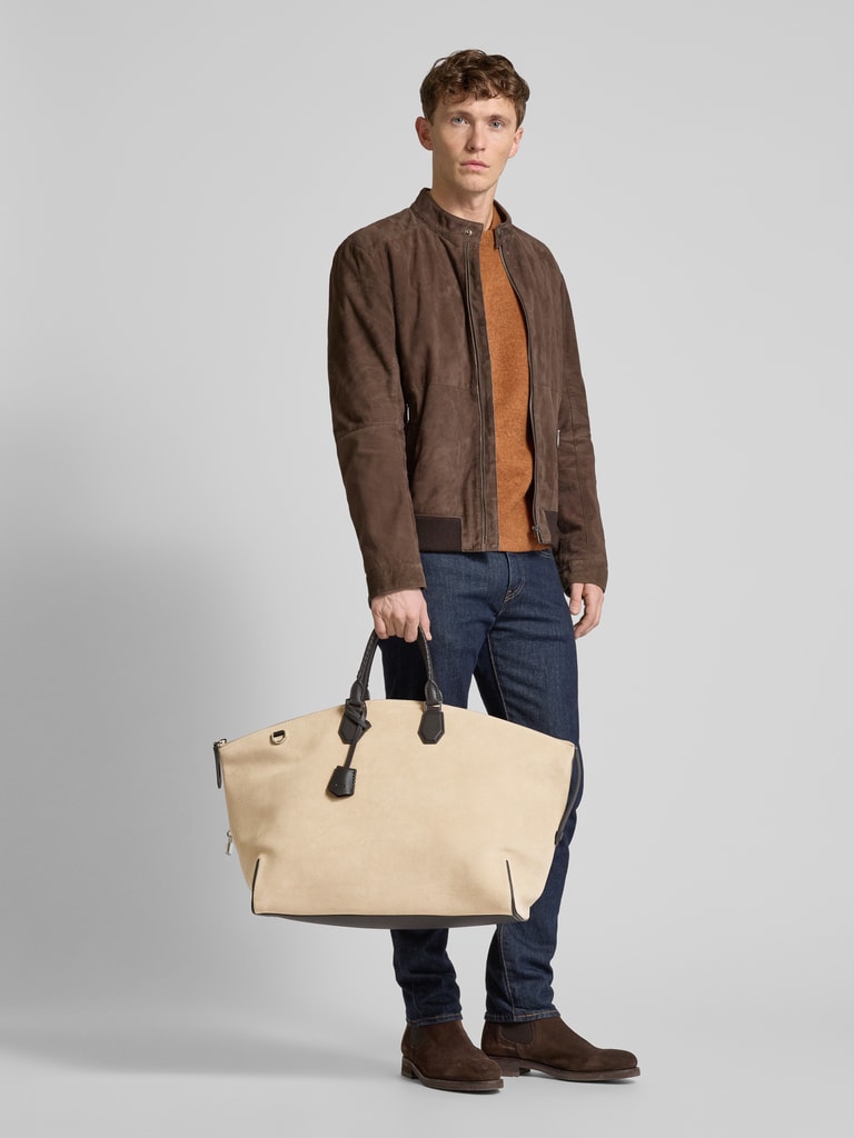 BOSS Handtasche mit Label-Applikation Modell 'Gabry Holdall' (beige) online kaufen