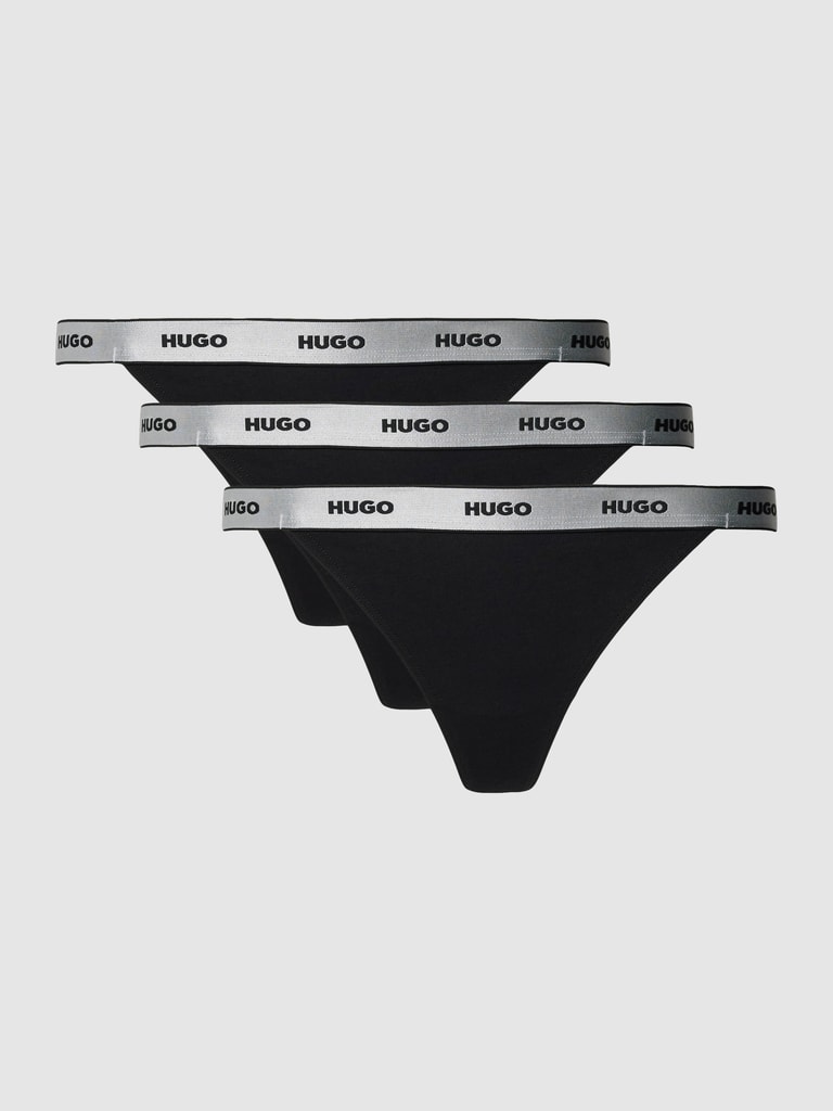 HUGO String mit elastischem Label-Bund Modell 'Triplets' (black) online ...