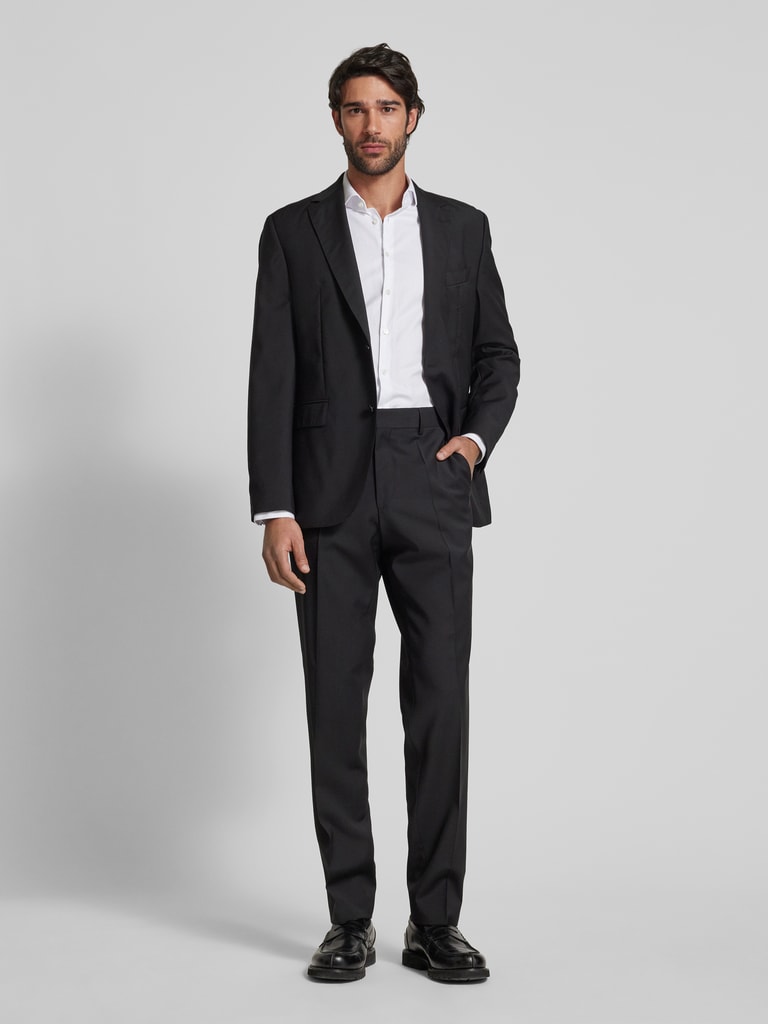 BOSS Regular Fit Anzughose mit Bügelfalten Modell 'Lenon' (black) online kaufen