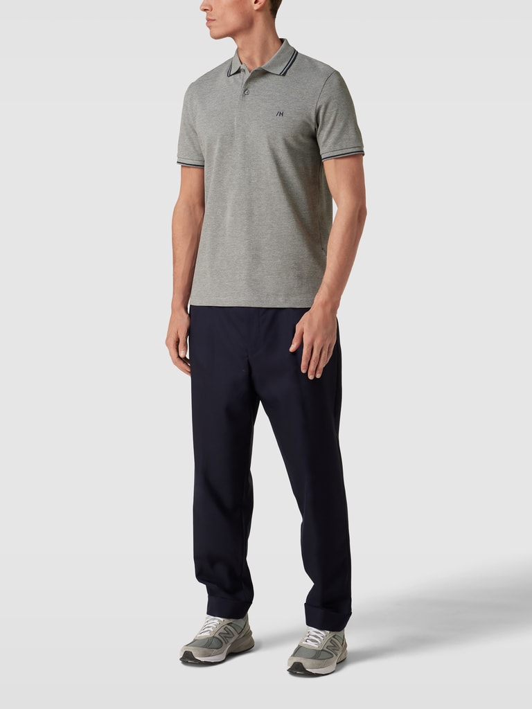 SELECTED HOMME Poloshirt mit Strukturmuster (hellgrau melange) online ...