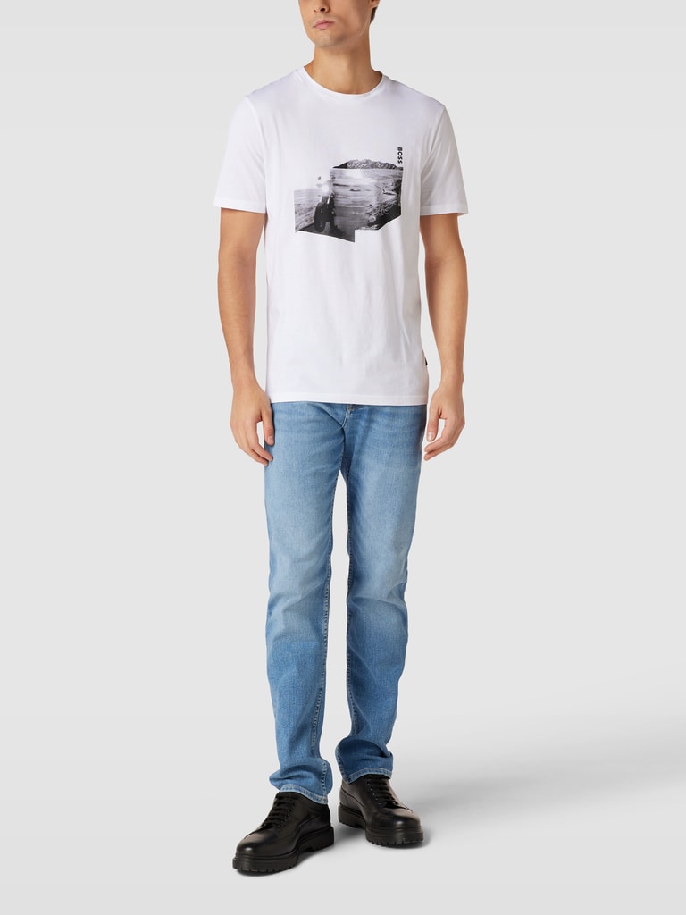 BOSS Orange T-Shirt mit Motiv-Print Modell 'Teglow' (weiss) online kaufen