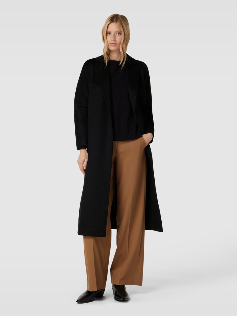 Kup online Max Mara Studio Płaszcz z wełny z wiązanym paskiem model ...