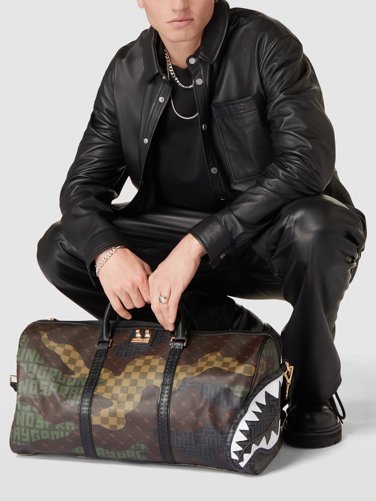 Sprayground Duffle bag met all-over motief in middenbruin online kopen ...