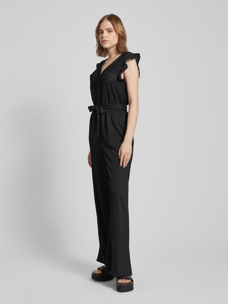 Only Jumpsuit mit Bindegürtel Modell 'ELISA' (black) online kaufen