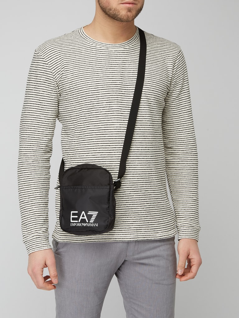 EA7 Emporio Armani Schoudertas met logoprint in zwart online kopen | P&C