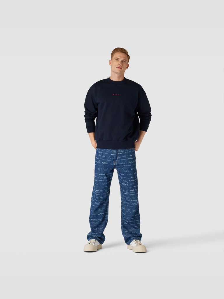 Marni Oversized Sweatshirt mit Label-Detail (marine) online kaufen