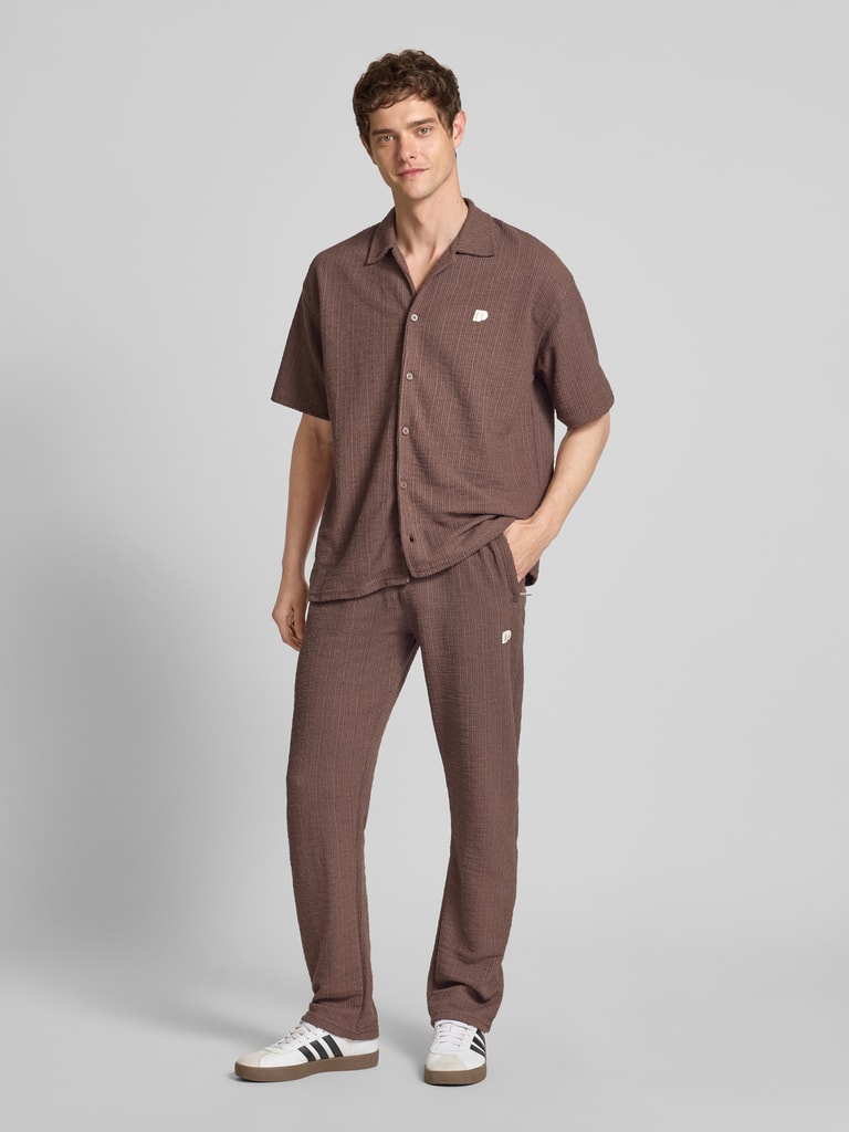 Pegador Regular Fit Sweatpants mit Strukturmuster Modell 'Libco' (dunkelbraun) online kaufen
