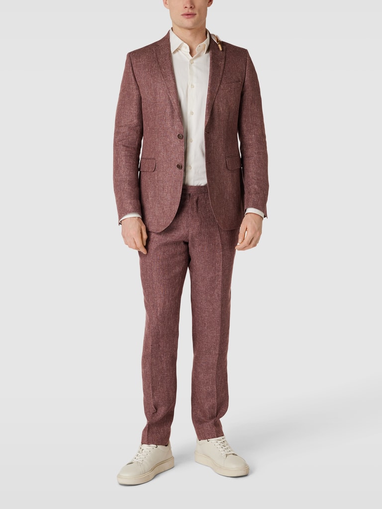 CG - Club of Gents 2-knoops colbert met linnen, model 'Paul' in rood ...