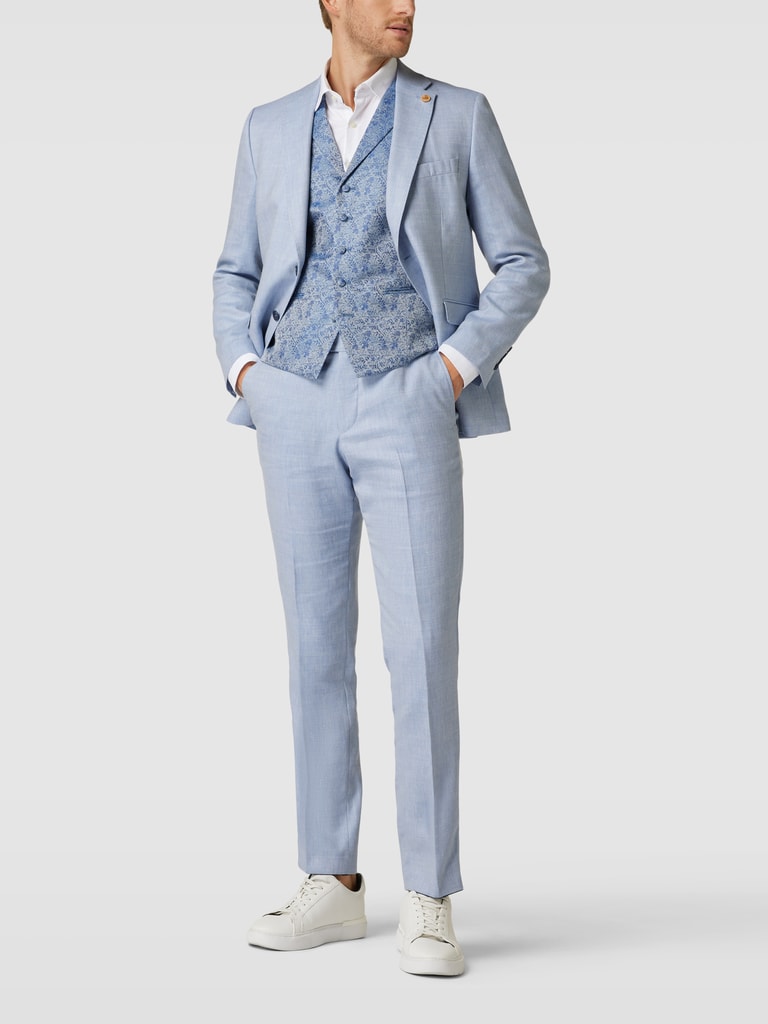 Wilvorst Regular fit pantalon van een mix van wol en linnen met zijde ...