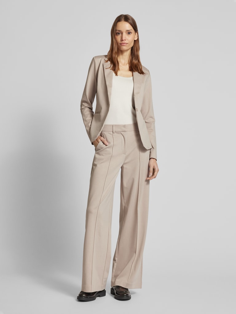 ICHI Wide leg stoffen broek met vaste persplooien, model 'KATE' in ...