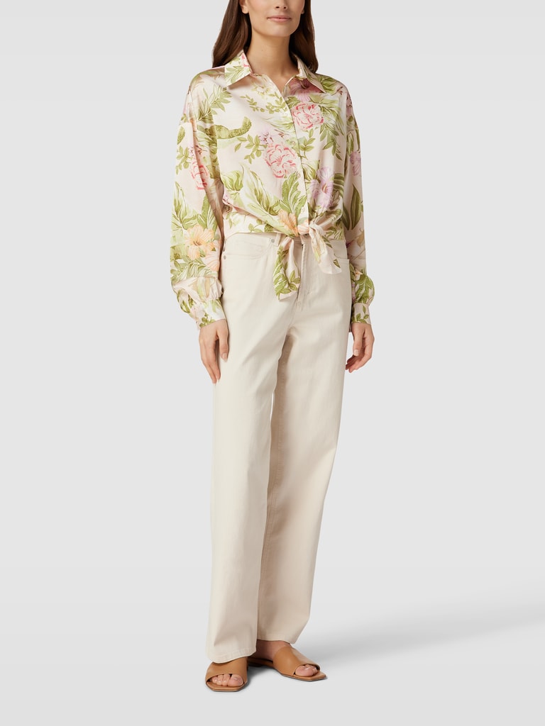 Guess Bluse mit floralem Allover-Muster Modell 'BOWED JUN' (beige ...
