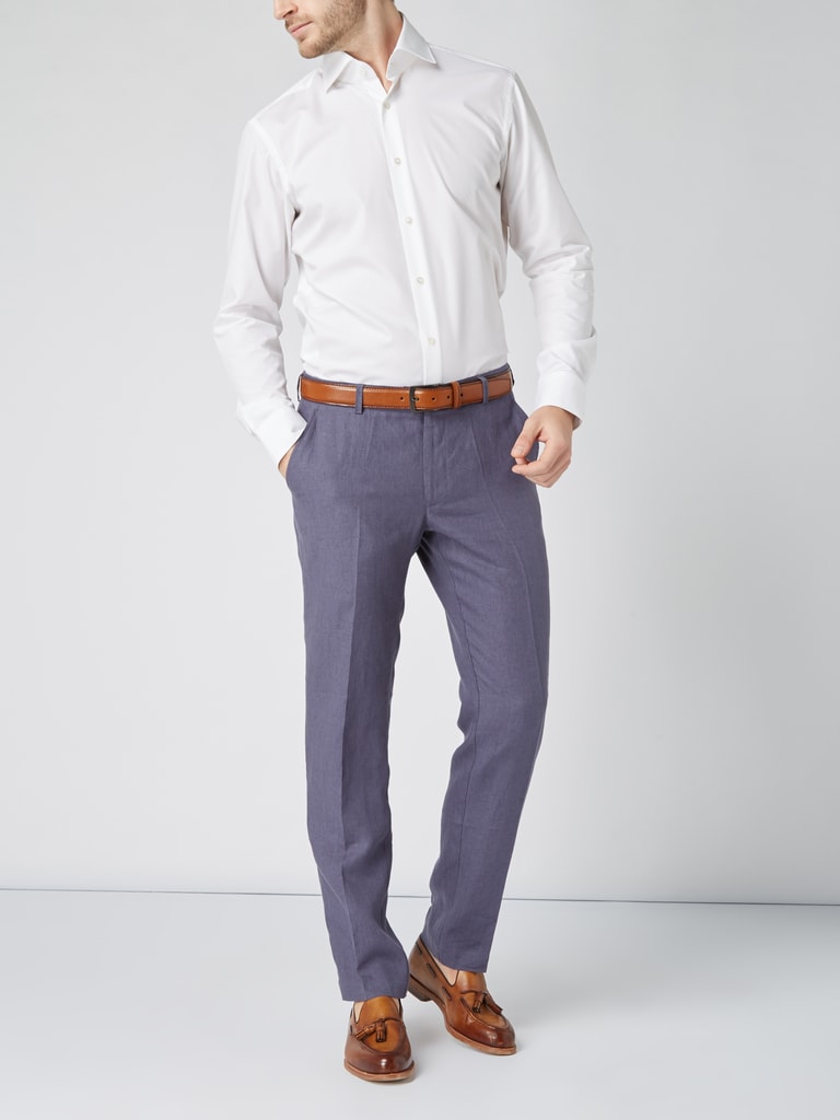 Christian Berg Men Hose aus reinem Leinen (rauchblau) online kaufen