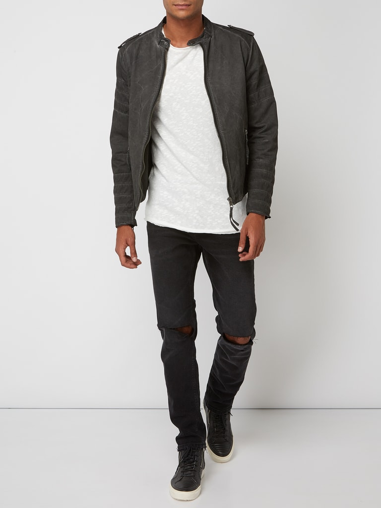 Tigha Jacke im Biker-Look (mittelgrau melange) online kaufen