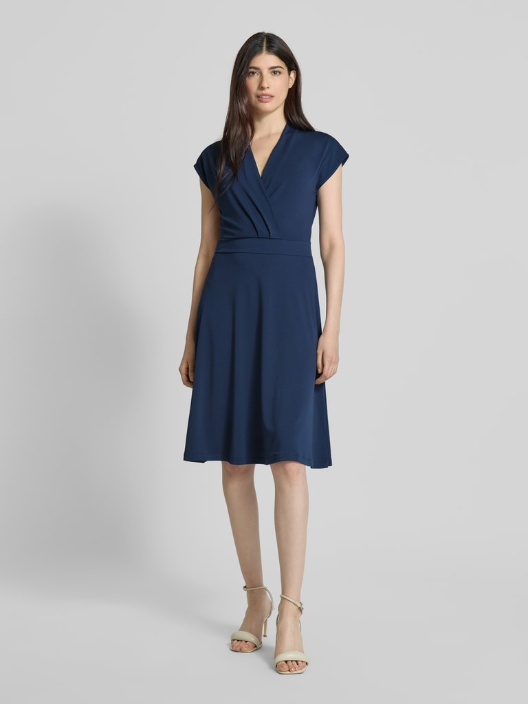 FREE/QUENT Knielanges Kleid mit V-Ausschnitt Modell 'Yrsa' (dunkelblau ...