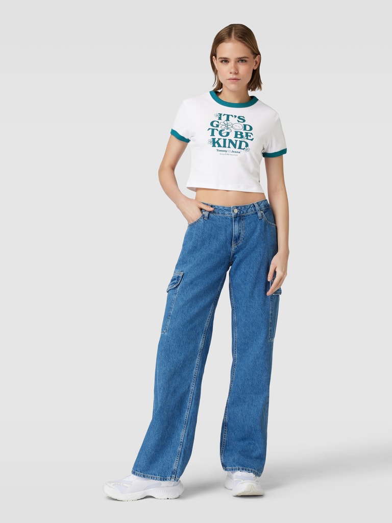 Tommy Jeans Cropped T-Shirt mit Statement-Print (weiss) online kaufen