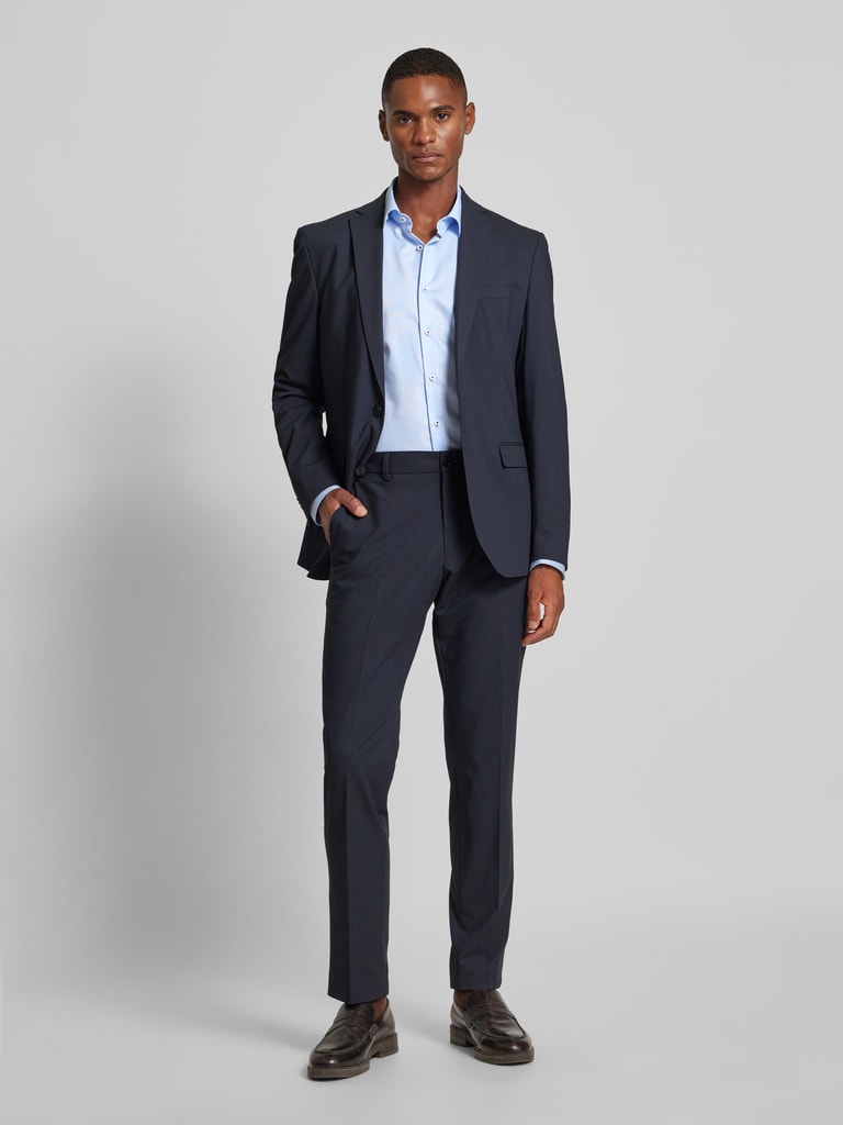 ETERNA Slim Fit Businesshemd aus Uni Struktur (bleu) online kaufen