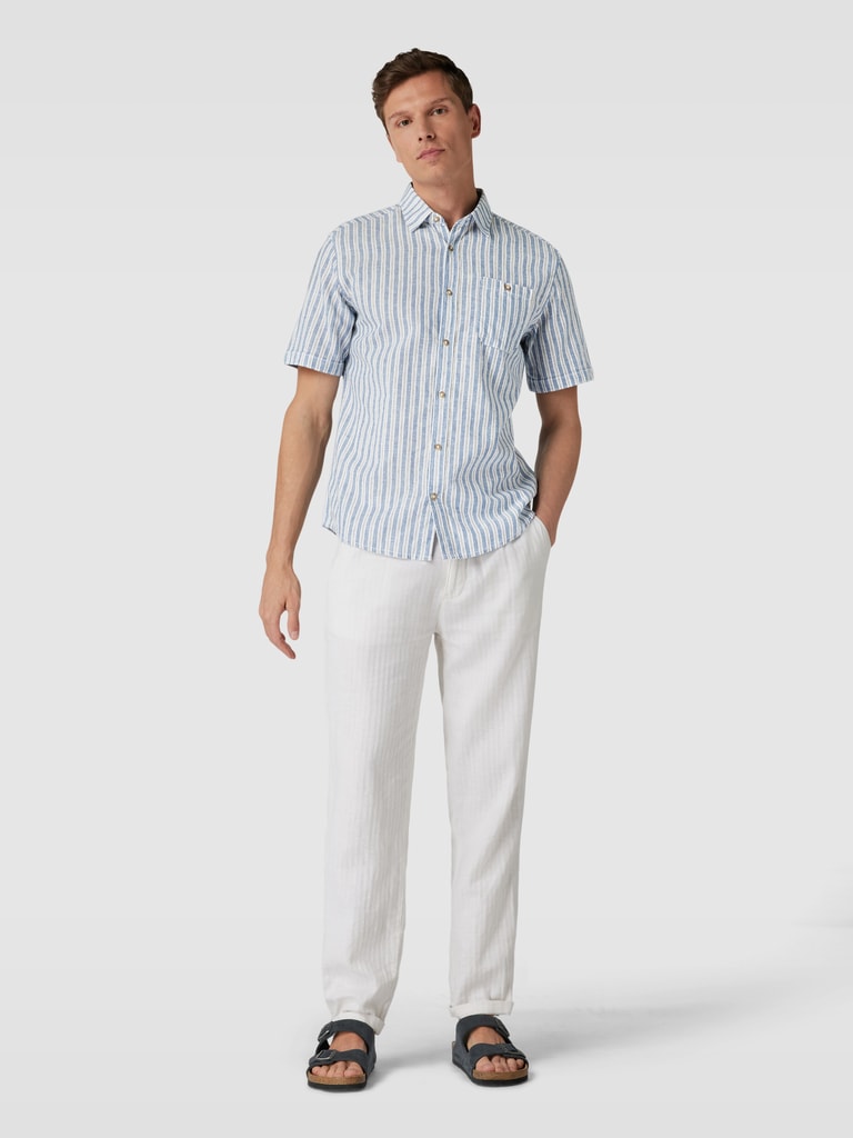 Tom Tailor Vrijetijdsoverhemd met streeppatroon in blauw online kopen | P&C